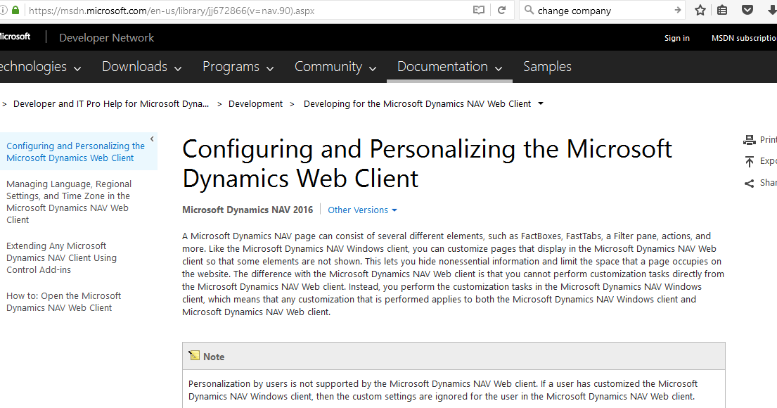 About Computer: Customization module in Microsoft Dynamics NAV
