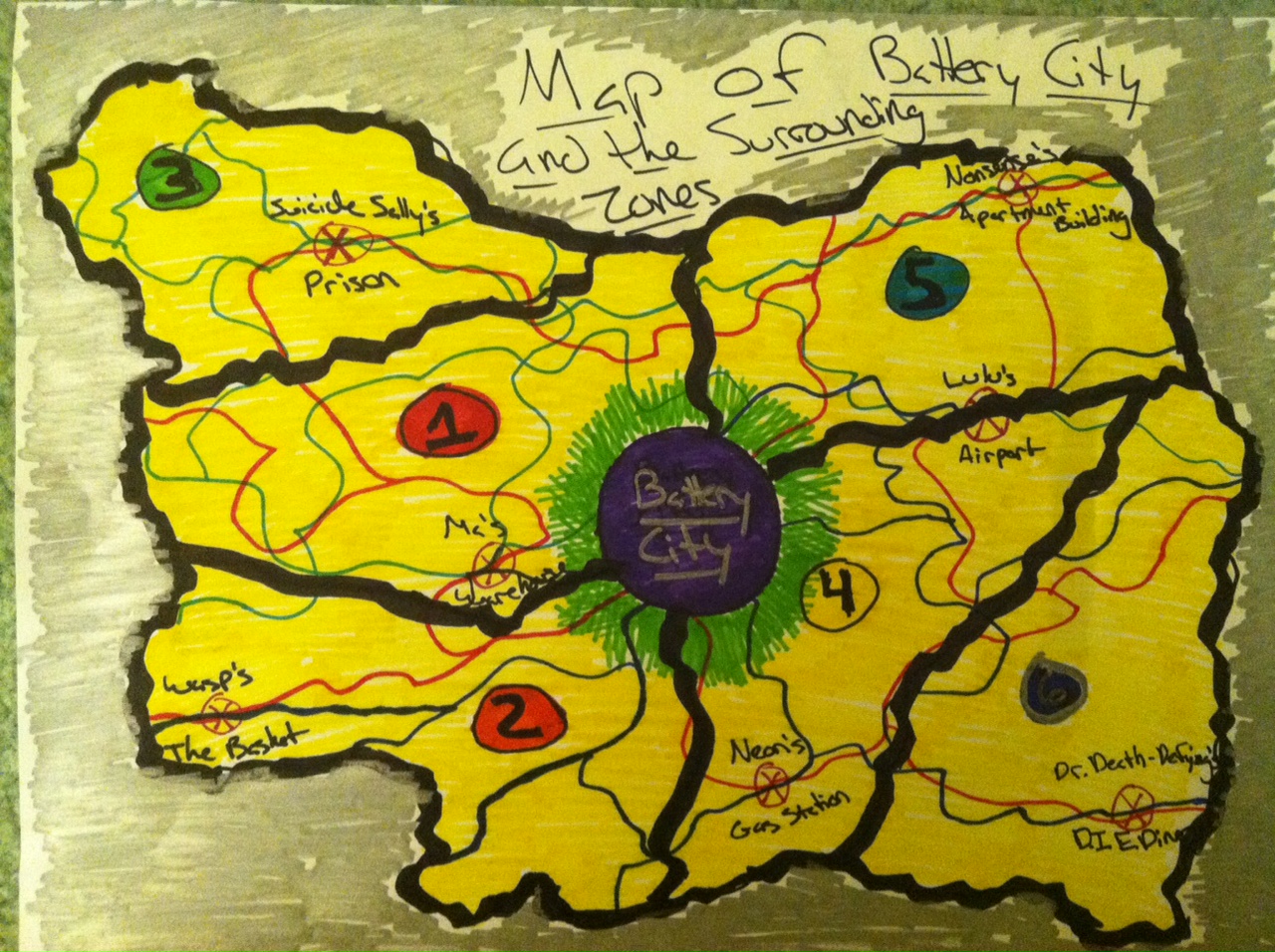 The Killjoy Chronicles: A Map of Battery City and the Surrounding Zones