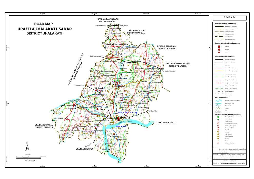 Mouza & Land Use Maps of Jhalokathi Sadar Upazila, Jhalokathi ...