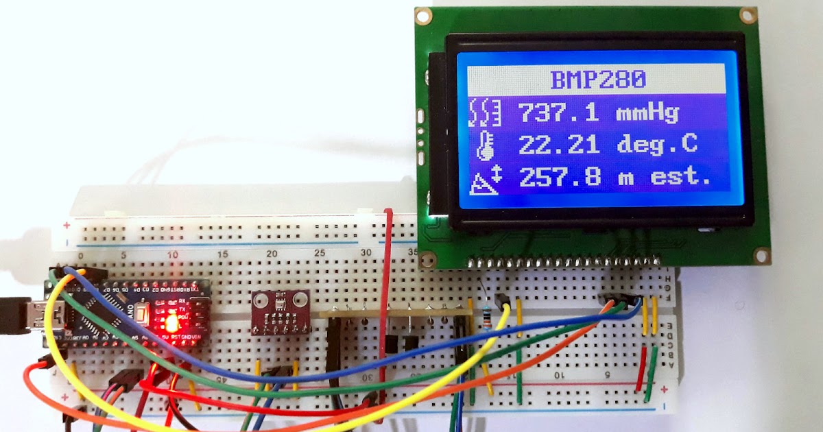 Air pressure, temperature and altitude with BMP280 sensor · One Transistor