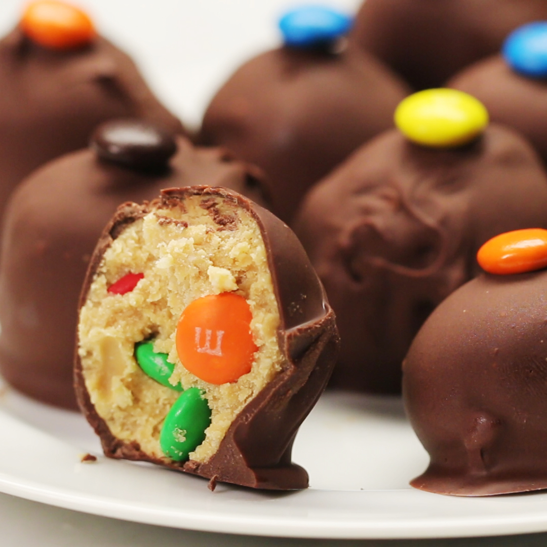 No-bake Chocolate Peanut Butter M&M Balls - pastry recipes