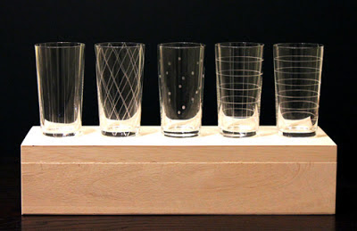 Sara Japanese Pottery: Edo-Kiriko Glass, set of 5