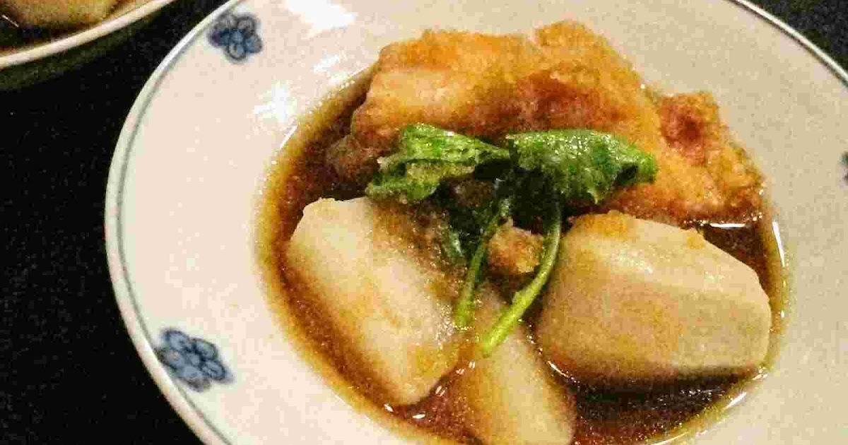 Recipes for Tom: Ainame no oroshi-ni, kabu to satoimo zoe / deep-fried ...