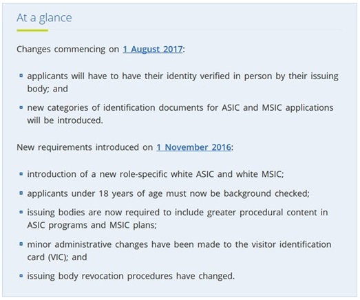 Maritime Security Identification Cards