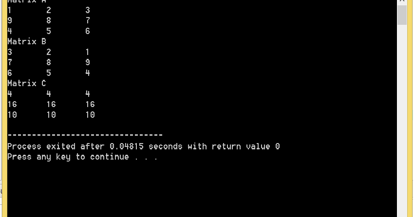 Contoh program penjumlahan matrix dalam bahasa C | Blog Singkat