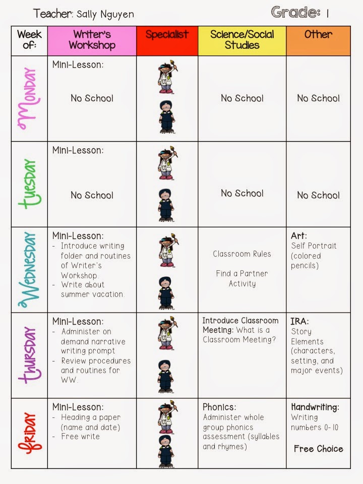 Miss Nguyen's Class: Peek at My Week: Week 1