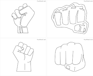 Four Coloring: Free printable Fist coloring pages for kids
