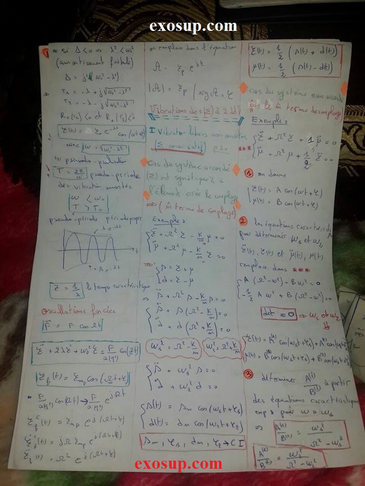 résumé de mécanique analytique et vibrations smp s5 - ExoSup résumé de mécanique analytique et vibrations smp s5 - ExoSup