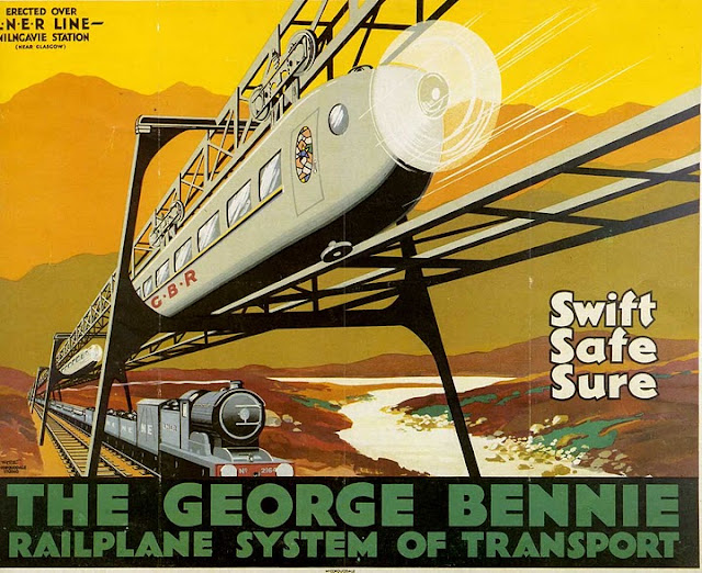 Retrofuturism - Design and Art : Trains, Monorails, Hyperloops