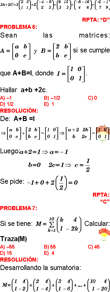 MATRICES EJERCICIOS RESUELTOS PDF