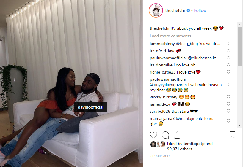”It’s about you all week,” -Davido's girlfriend, Chioma tells him as ...