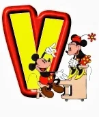 Lindo alfabeto de Mickey y Minnie tocando el piano. - Oh my Alfabetos!