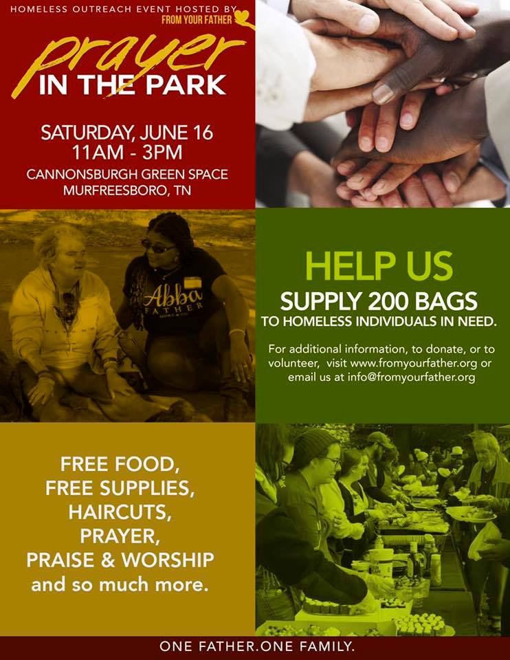 Prayer in the Park: Homeless Outreach Event {Cannonsburgh Green Space ...