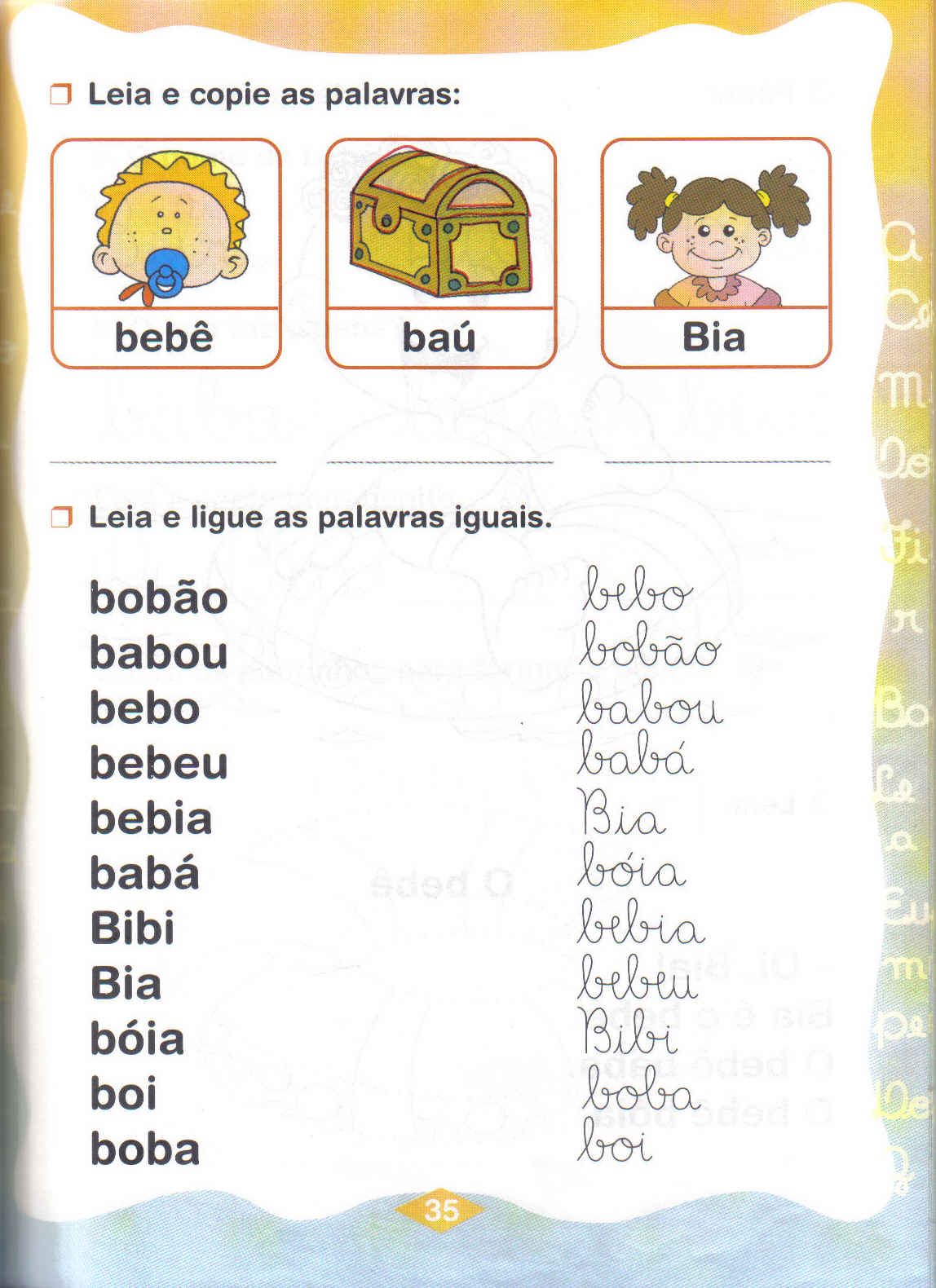 Atividades Com As Silabas Ba Be Bi Bo Bu