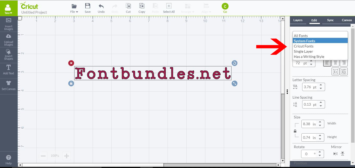 How to use the text edit panel in Cricut design space | Design Bundles