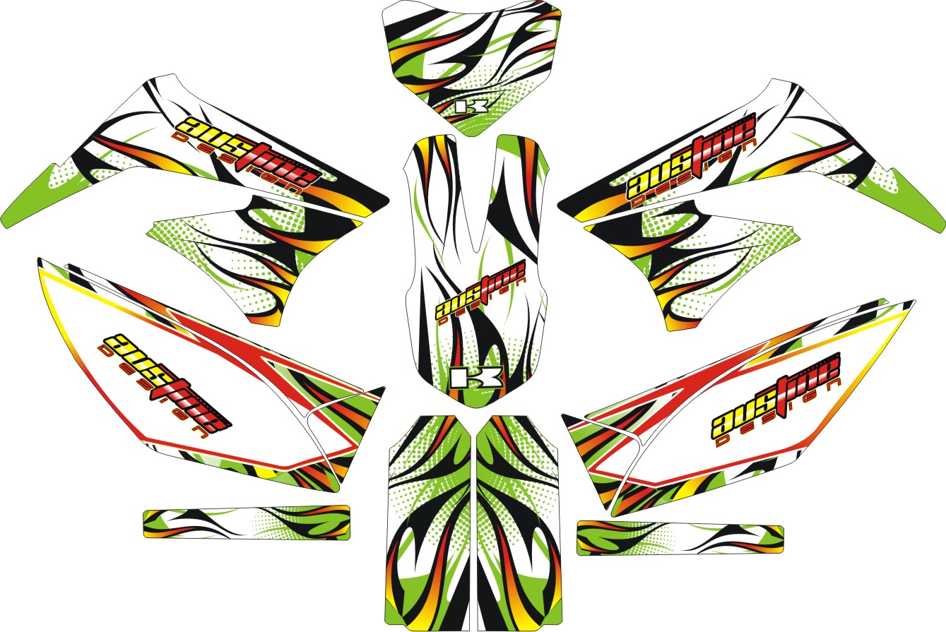 Decal KLX 150cc type S&L - DECALS MOTOCROSS CUSTOM GRAPHICS