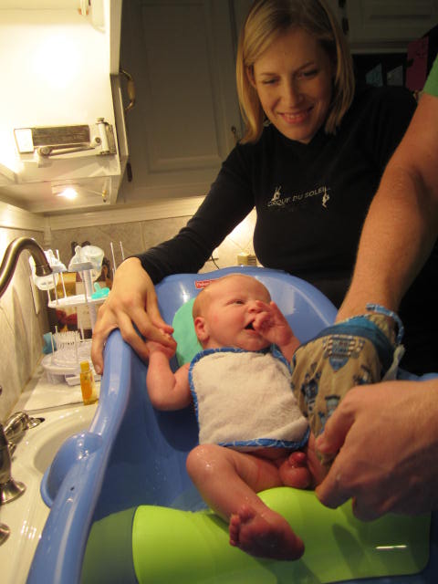 Saltz of the Earth: Levi's First Bath at Home