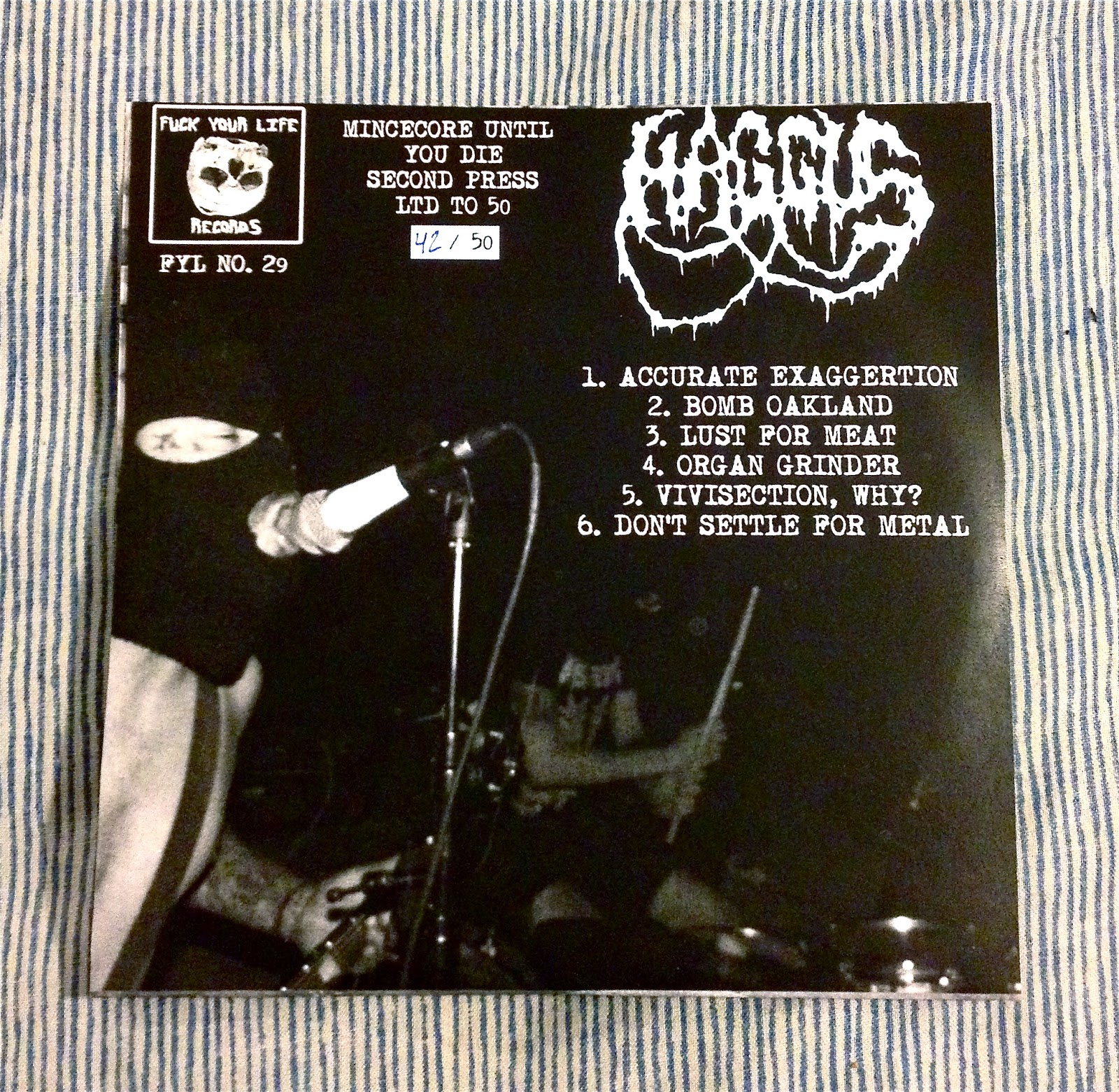 LOST APPEAL: Haggus - "Mincecore Until You Die" 5" Lathe Cut (2015) Review