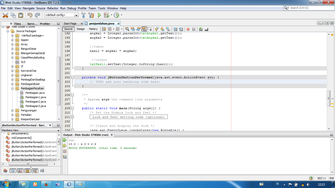 Contoh Program Pembagian Java Netbeans ~ Materi Java Pemula