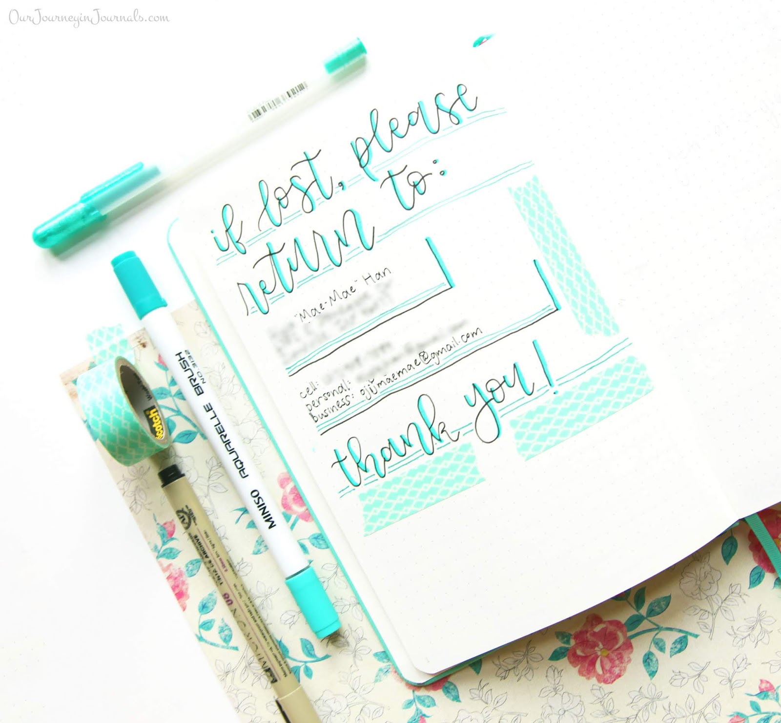 Our Journey in Journals: Setup for New Bullet Journal #5 (August 2018)