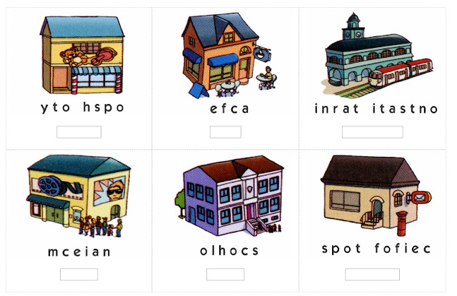English is FUNtastic: Places in town: several interactive exercises for ...