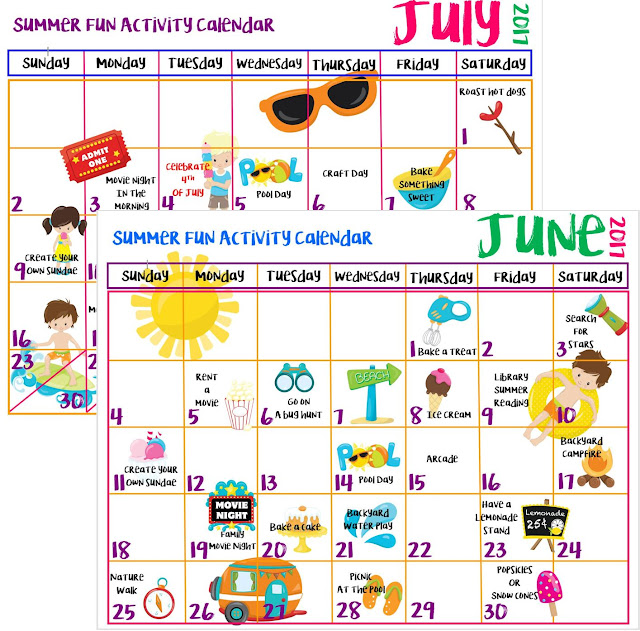 Summer Fun Activity Calendar | my life homemade