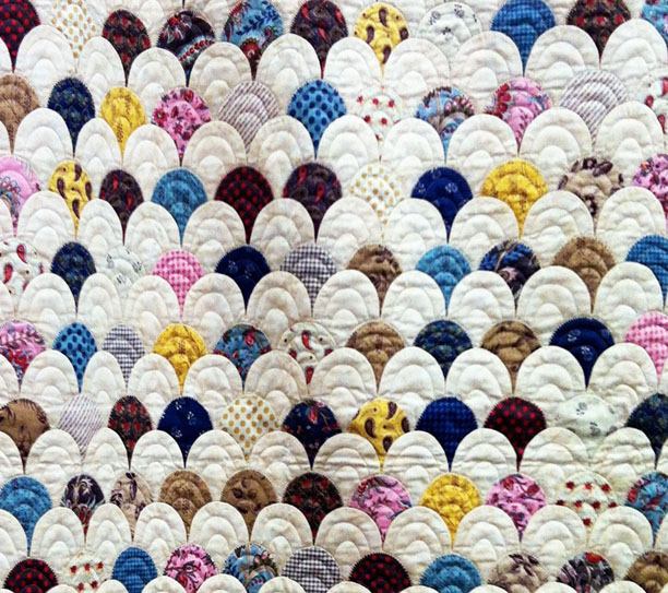 Cloud of Quilt Patterns: Not Square Blocks: Curved Shell Shapes