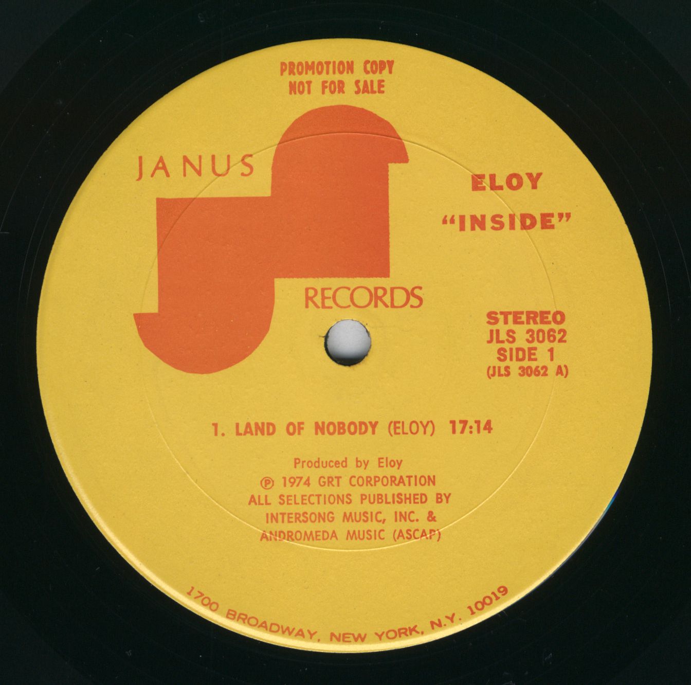 Eloy 1974 Inside (US) PROMO