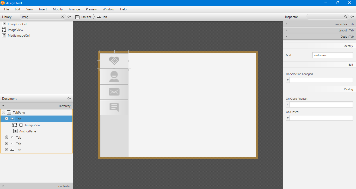 How to write JavaFX CSS for tab pane