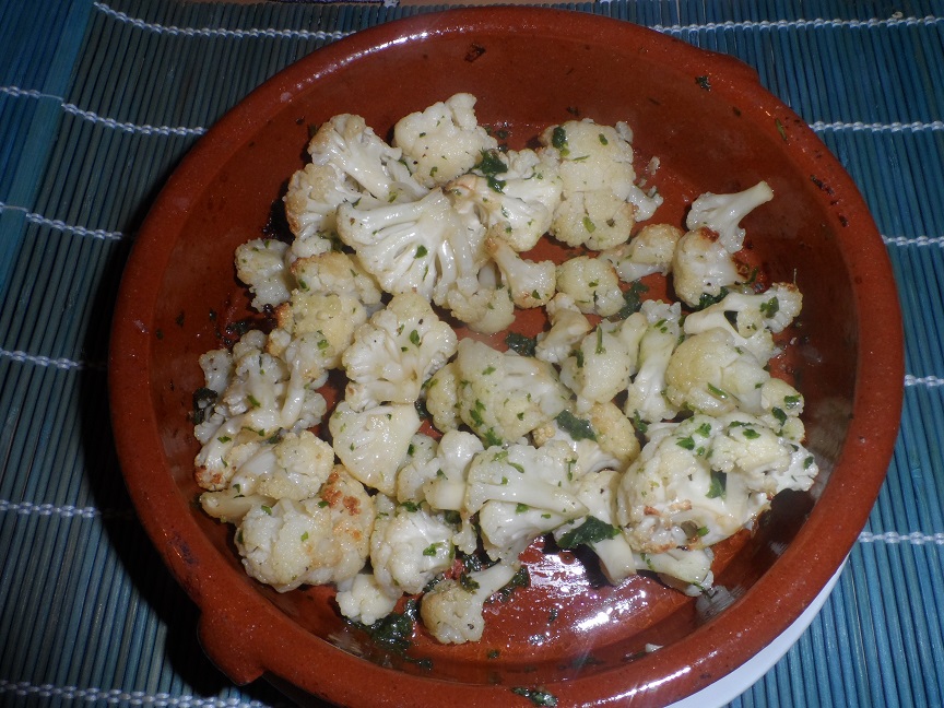 Paraíso Vegetal: Coliflor asada al ajillo
