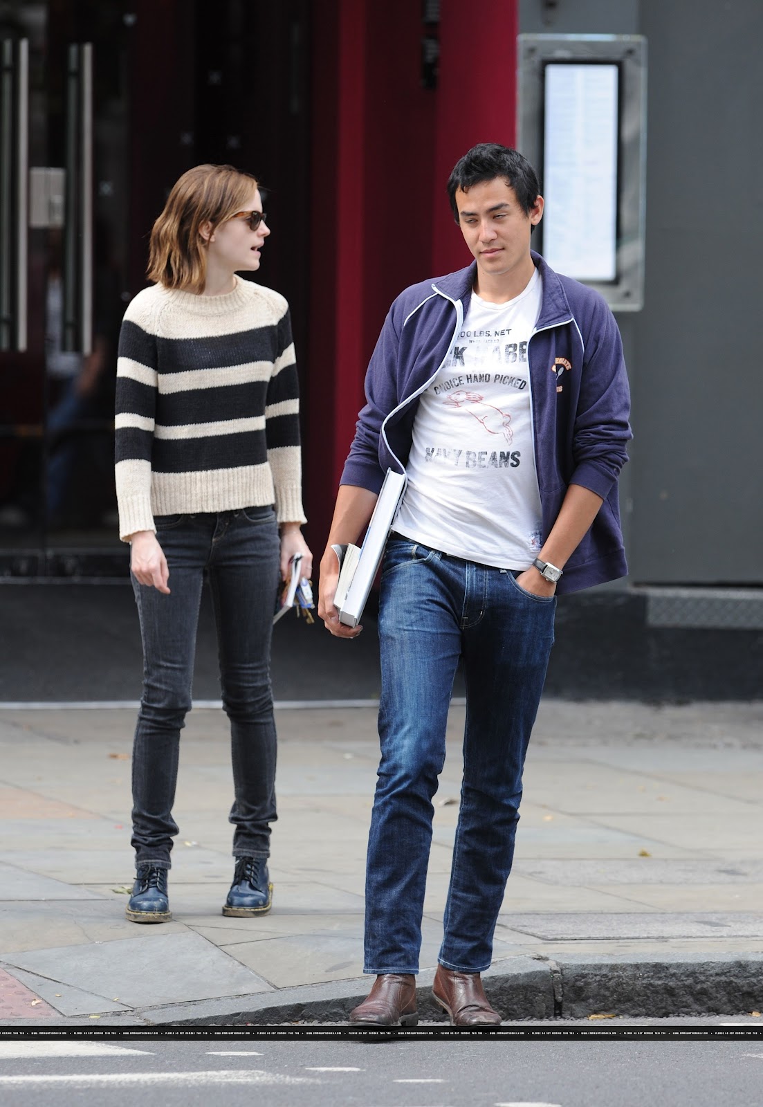 Emma Watson: Emma Watson with friends and her boyfriend out and about ...