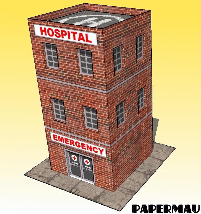 PAPERMAU: Easy-To-Build Hospital Paper Model For Dioramas, RPG And ...