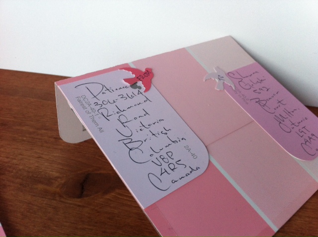 isavirtue: mail art | pretty in pink paint chips