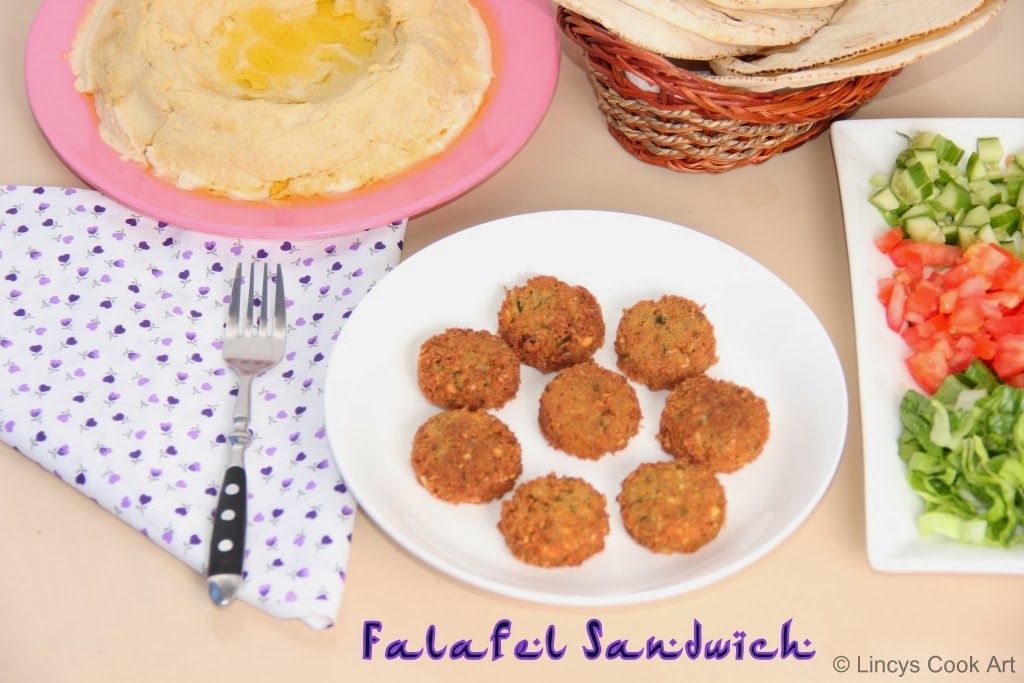 Falafel Sandwich/ Falafel Rolls/ Falafel stuffed Pita bread ~ Lincy's ...