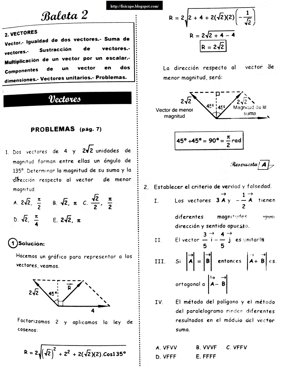 Fisica PreUniversitaria: Vectores - Ejercicios Resueltos