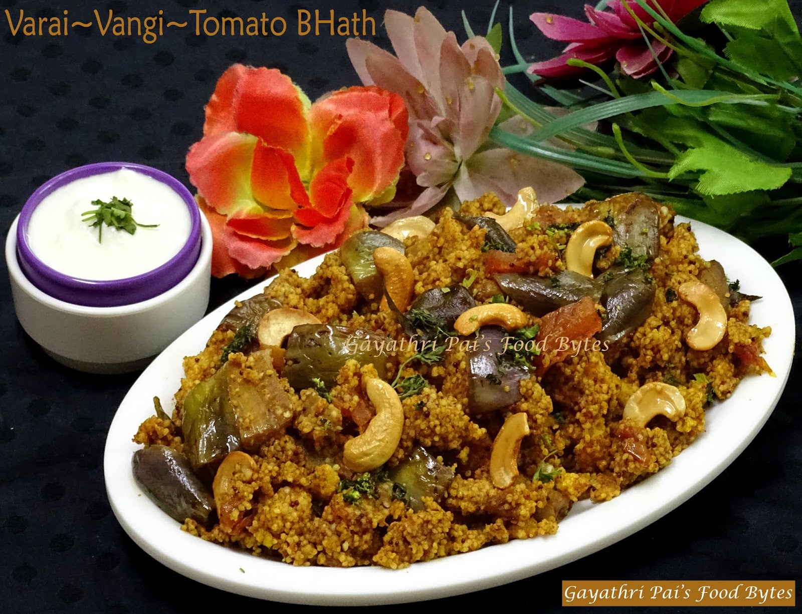 Gayathri Pai's Food Bytes: Spicy Varai (Indian Barnyard)~Vangi~Tomato ...