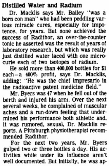 Lateral Science: The Radium Water Worked Fine Until His Jaw Came Off