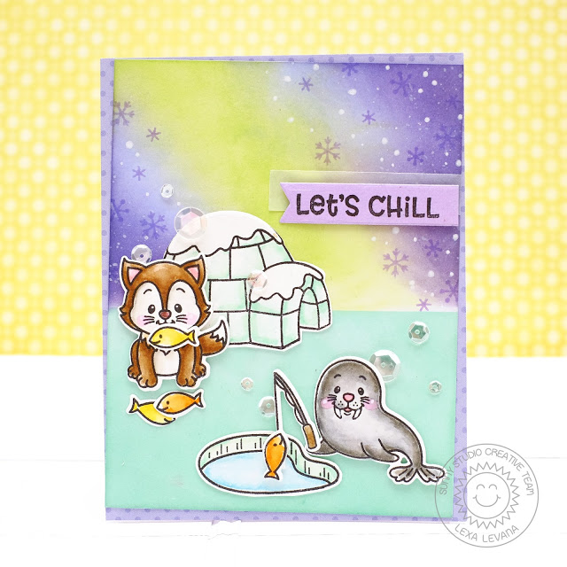 Sunny Studio: Polar Playmates Let's Chill Card with Lexa