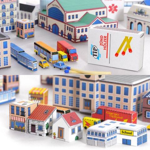 Here's a collection of cute miniature papercraft buildings from Markus ...