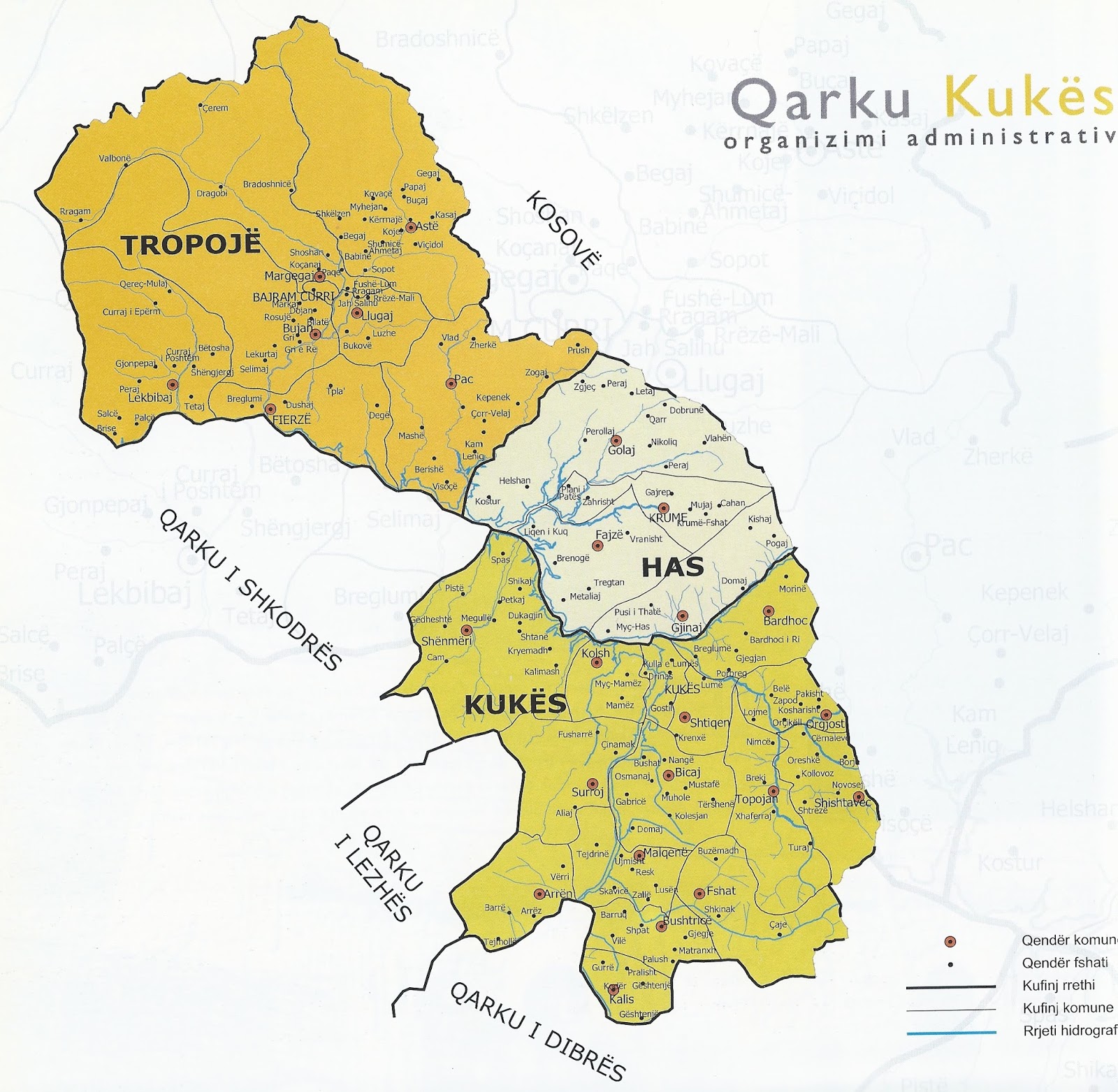 Shqipëria - Ndarjet administrative-territoriale të Shqipërisë ...