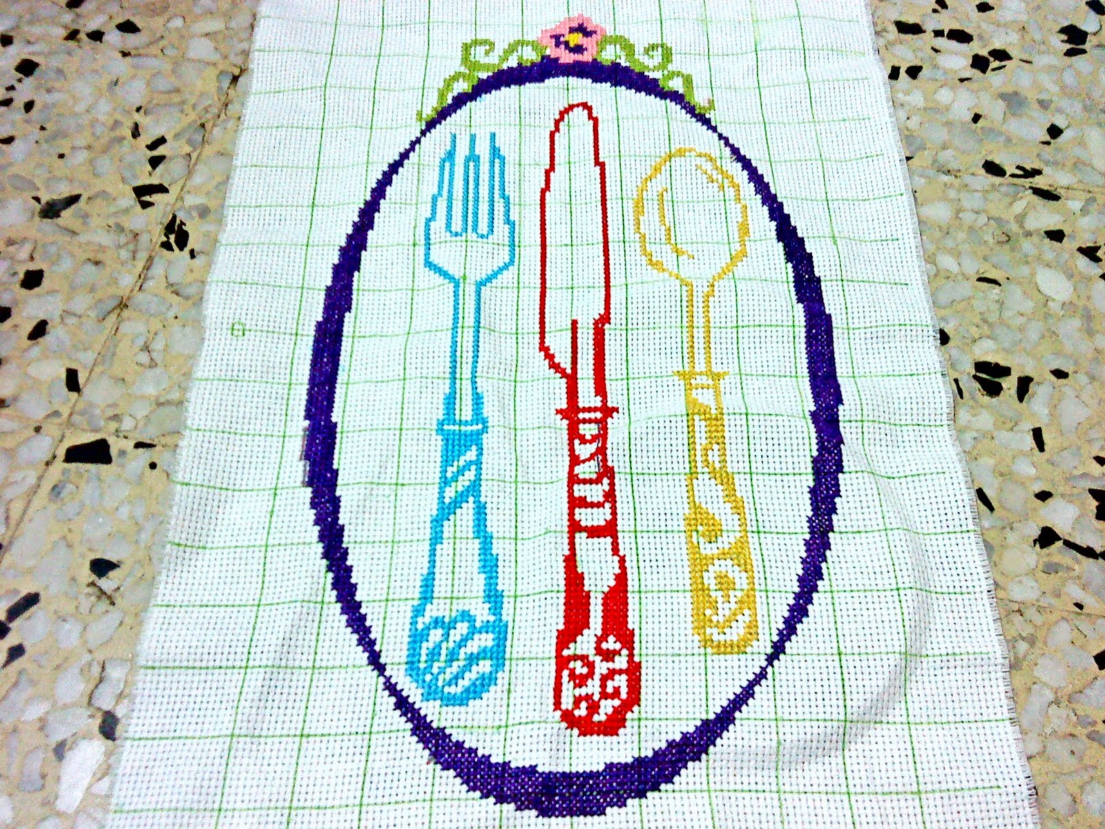 Tani Cross Stitch: Fork & Spoon