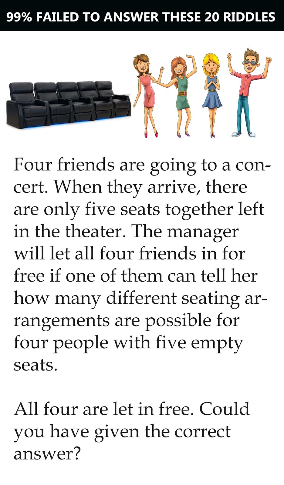 20 RIDDLES TO TEST YOUR MATH, IQ AND THINKING SKILLS