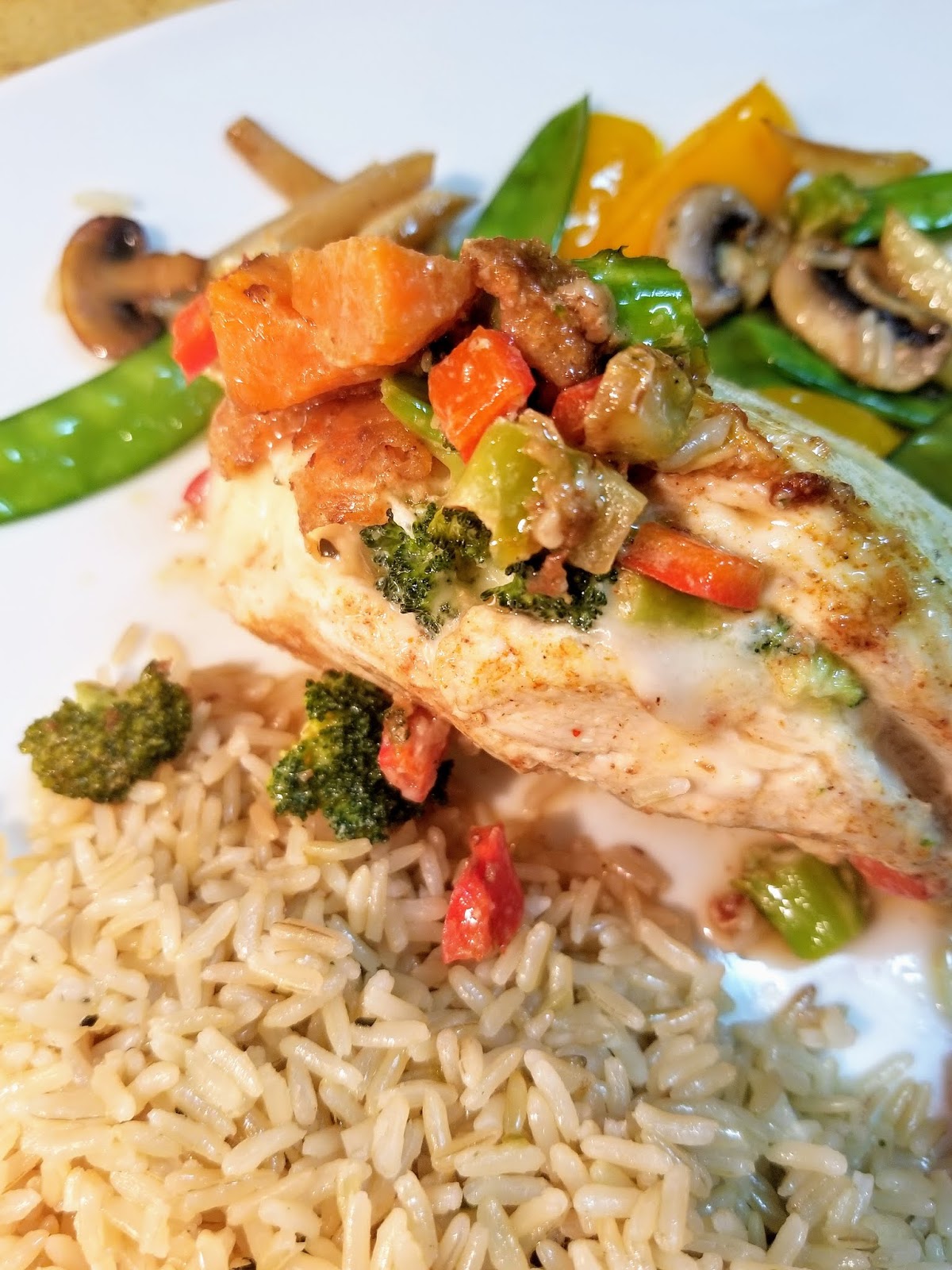 Hot and Cold Running Mom - Just my Stuff: Veggie Stuffed Chicken Breasts