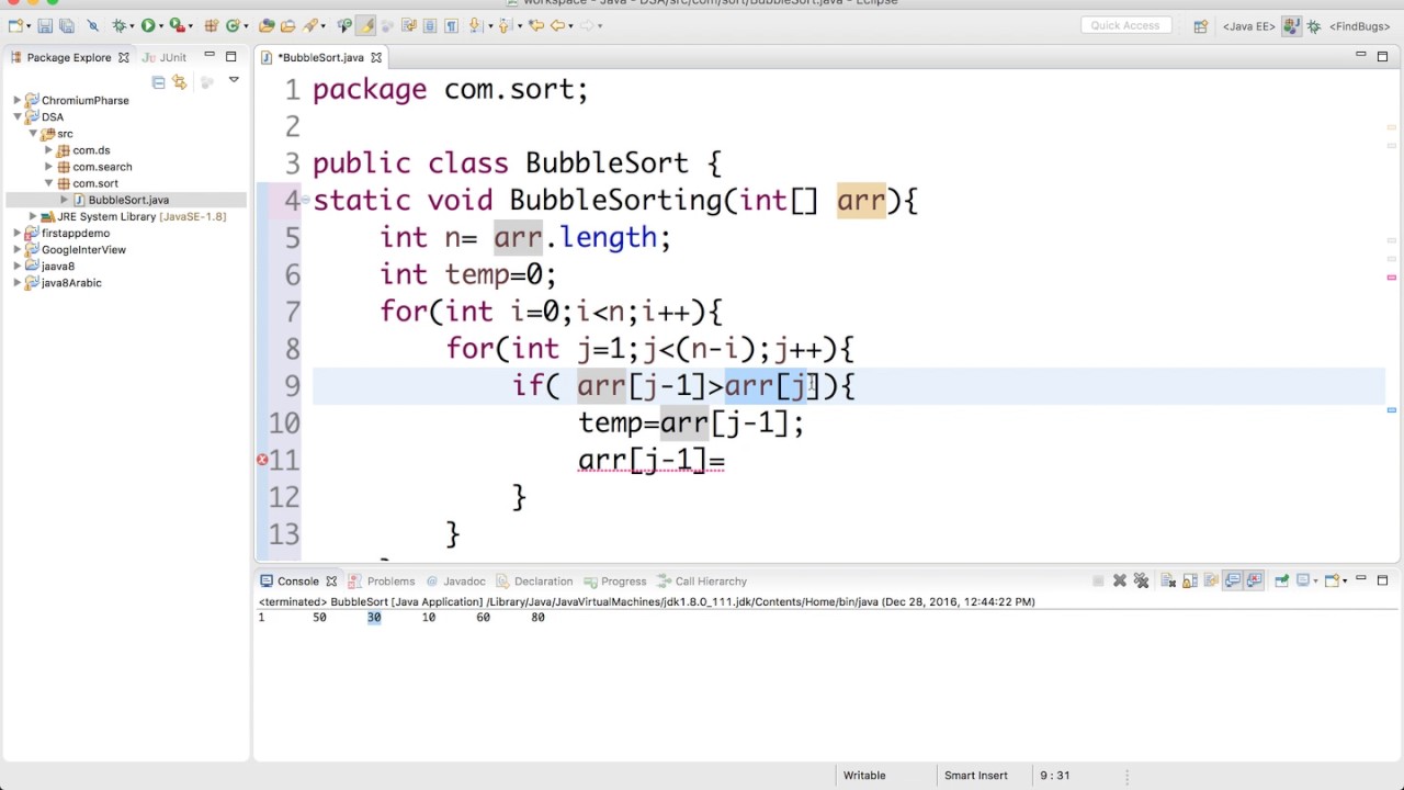 26 Bubble Sort Implementaion In Java كورسات بالعربي