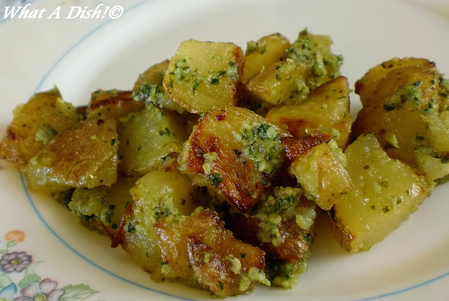 What A Dish!: Roasted Potatoes with Pesto