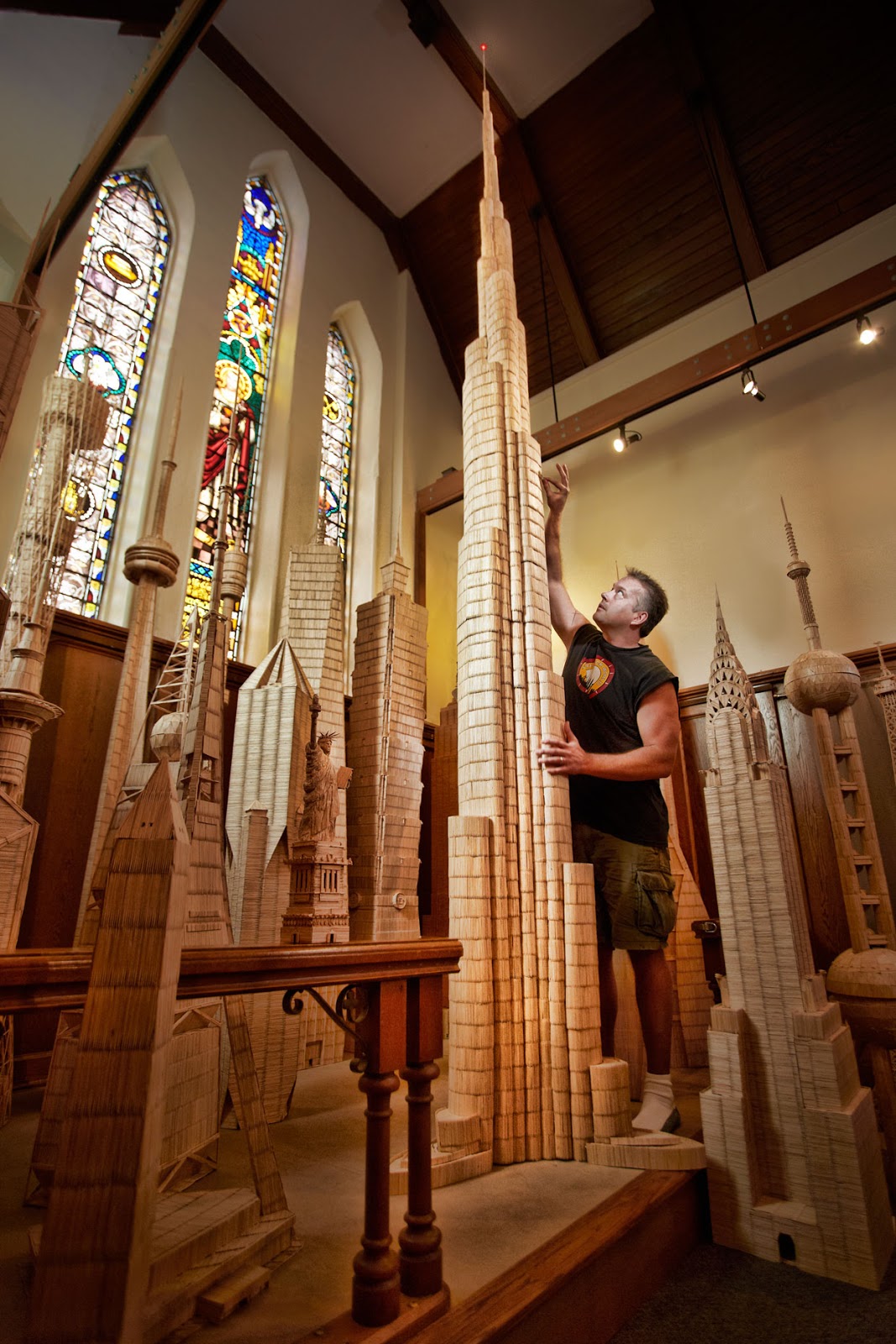 Brain Gym: largest display toothpick sculptures