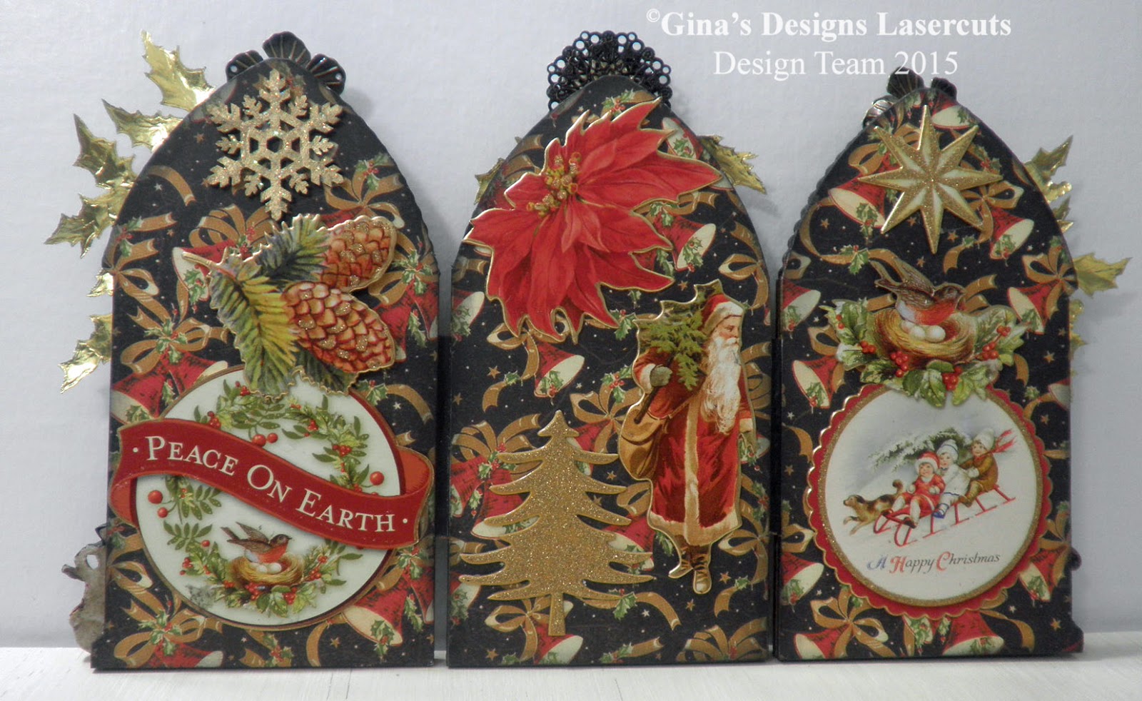 Ginas Designs: Vintage Style Christmas Triptych