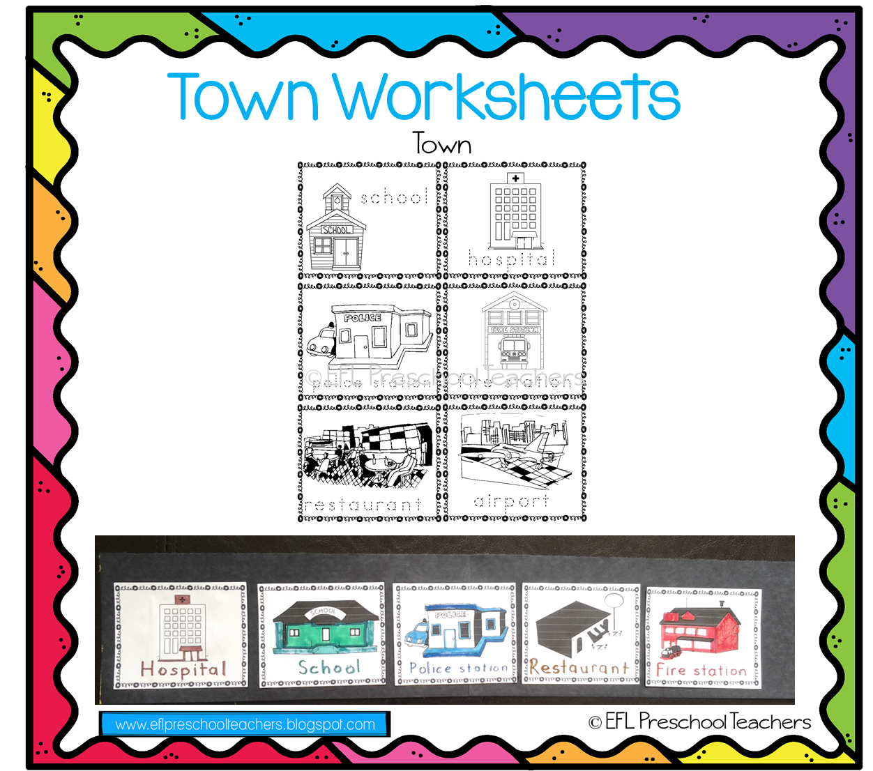 ESL/EFL Preschool Teachers: Town Theme for Preschool ELA