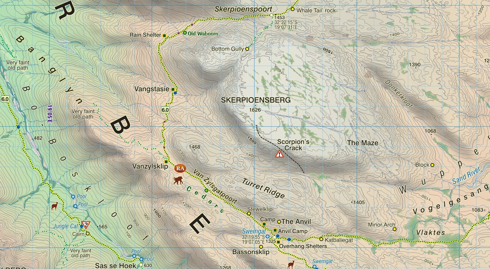 Hike the Cederberg: the Map: Map Samples for your Comment