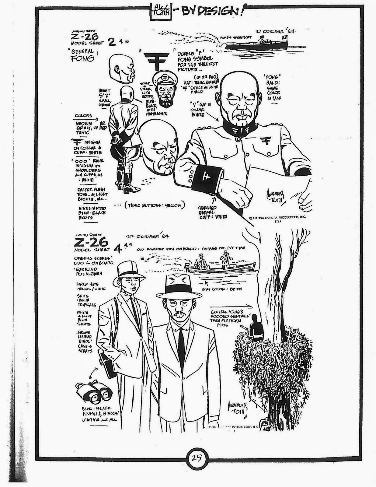 BLACK 'N' WHITE AND RED ALL OVER: POST # 55 - Alex Toth's character designs